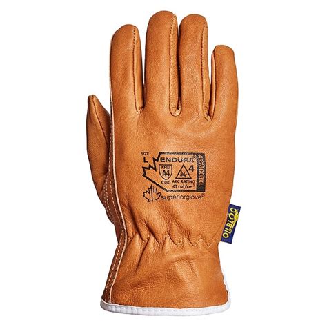 Superior Glove Multipurpose Leather Glove Goatskin 10 Length Tan
