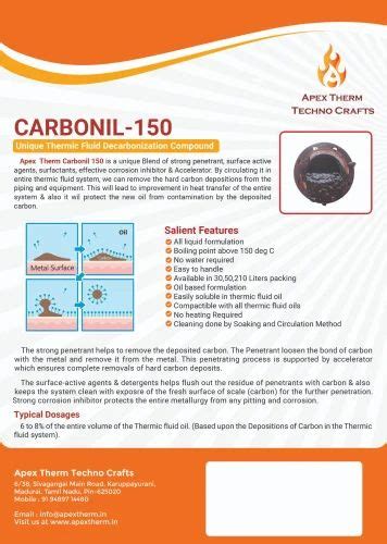 Carbonil 150 Thermic Fluid Decarbonizing Chemical Packaging Type