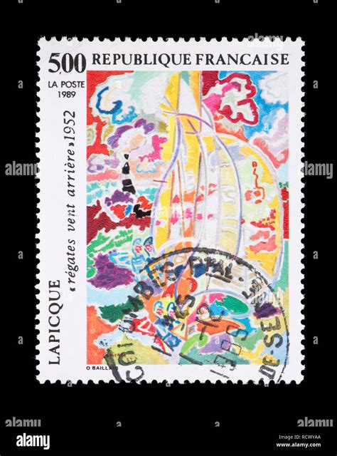 Postage Stamp From France Depicting The Charles Lapicque Painting