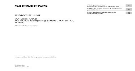 Simatic Hmi Wincc V72 Wincc Scripting Vbs Ansi · Pdf File12 Emplear Visual Basic Script