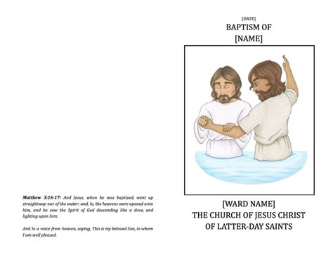 Baptism Program Template Camilles Primary Ideas