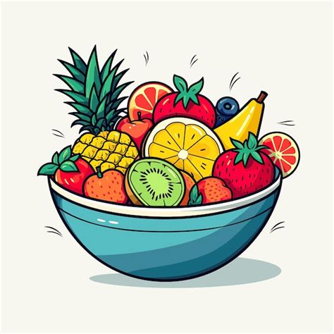 Premium Vector Vector Of A Vibrant Fruit Bowl Filled With A Variety