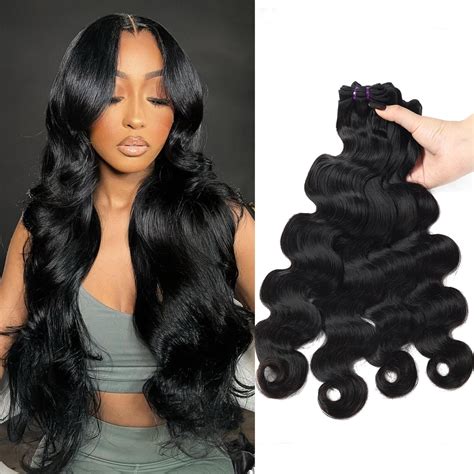 Vanlov Body Wave Human Hair Bundles 16 16 18 18 Inch 16a