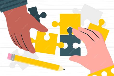 Free Vector Hands Assembling Puzzle Concept Illustration