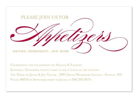 Appetizer Party Invitation Wording At Jerome Henderson Blog