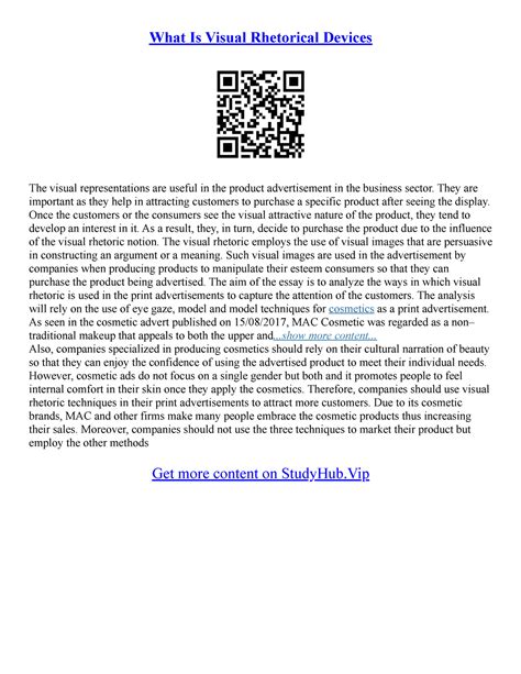 Visual Rhetoric Essay What Is Visual Rhetorical Devices The Visual