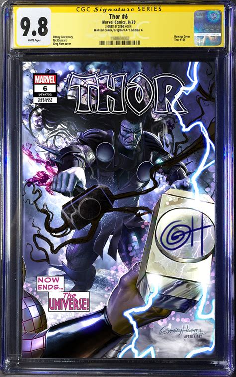 Thor 6 A Wanted Comixgreg Horn Art Variant Exclusive Cgc Signat