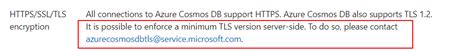 Ssl Disable Tls Below 12 In Azure Cosmosdb Account Stack Overflow