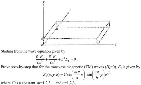 Solved Consider The Rectangular Waveguide Shown In The Figure Below