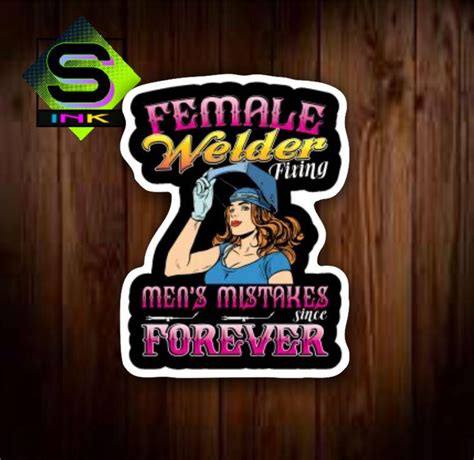 Female Welder Vinyl Decal Sticker Etsy