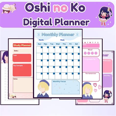 Oshi No Ko Digital Planner Oshi No Ko Digital Journal Download Ai Hoshino Digital Planner