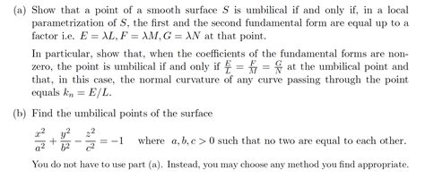 Solved A Show That A Point Of A Smooth Surface S Chegg