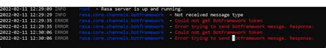 could not get botframework token rasa open source 2024 12 09
