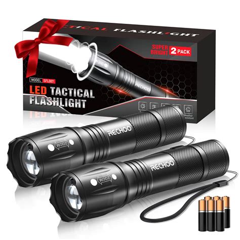 Led Flashlights High Lumens 2 Pack Powerful Tactical Flashlight With 3