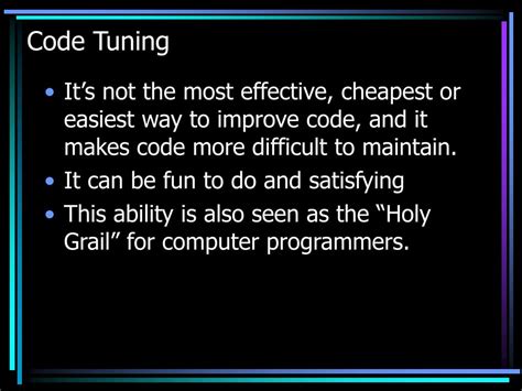 PPT Code Tuning Strategies And Techniques PowerPoint Presentation Free Download ID 5310963