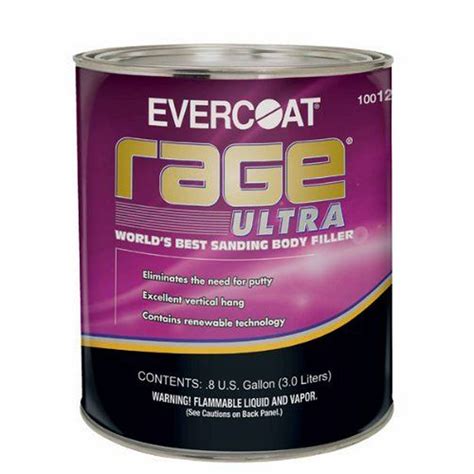 Fibreglass Evercoat 125 Rage Ultra Body Filler 3 Liter Can Walmart