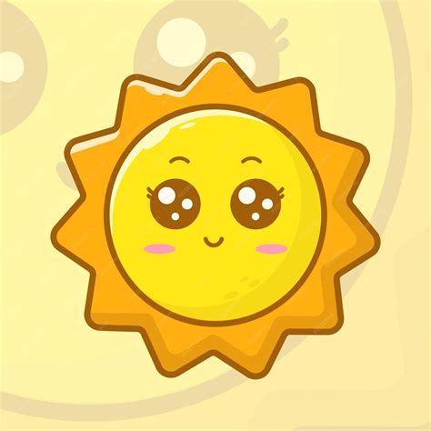 Vector Illustration Of A Cute Kawaii Sun Character Premium Vector