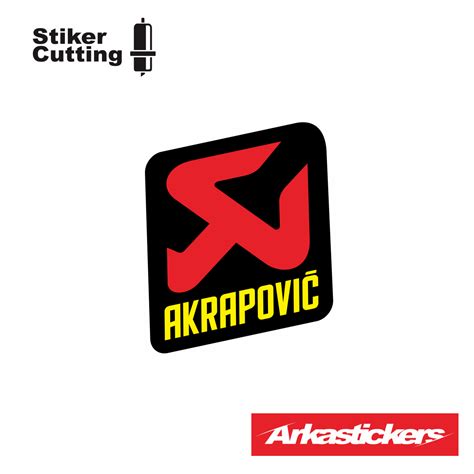 Stiker Akrapovic Logo Cutting Stiker Untuk Motor Mobil Helm Dll Bisa