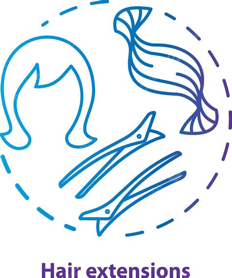 Icono De Extensiones De Cabello Azul Con Trazo Editable De Contorno De Accesorios Vector Png