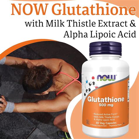 Now Foods Glutathione 500mg 60 Vegan Capsules With Ala And Milk