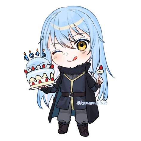 Happy Chibi Rimuru Artistkanamiillust Rrimuru