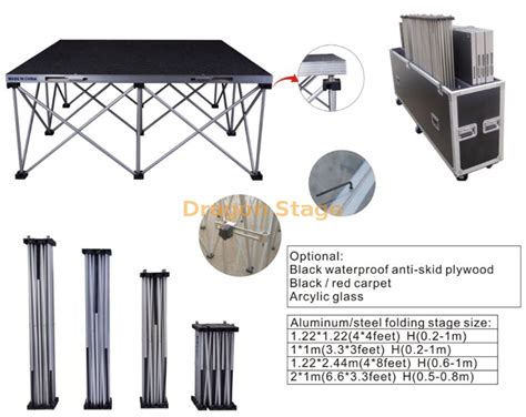 1x1m Aluminum Foldable Party Event Spider Stage Deck Portable Drum