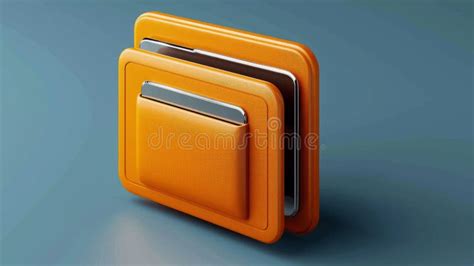 Orange Database Folder Icon Stock Illustration Illustration Of