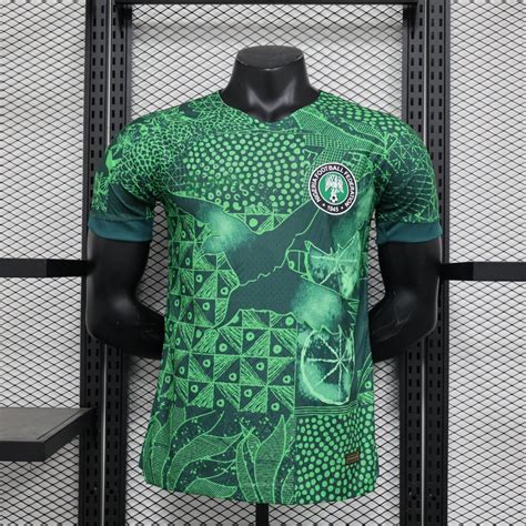 23 24 Nigeria Green T Shirt Slim Fit Football Soccer Jersey Player