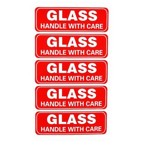 Buy 100 1x3 Glass Handle With Care Sticker Fragile Glass Labels
