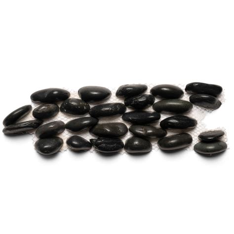Polished Black Standing Pebble Tiles Pebble Tile Shop