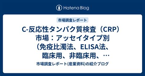 C 反応性タンパク質検査（crp）市場：アッセイタイプ別（免疫比濁法、elisa法、臨床用、非臨床用、化学発光免疫測定法、その他）、検出タイプ別（hs Crp、ccrp、従来型crp）、疾患