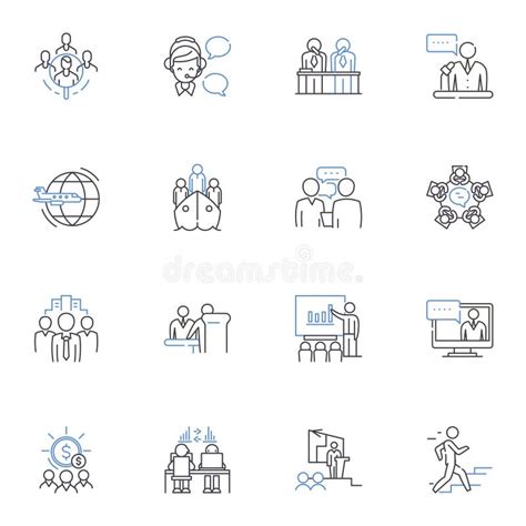 Reputation Enhancement Line Icons Collection Image Trust Branding