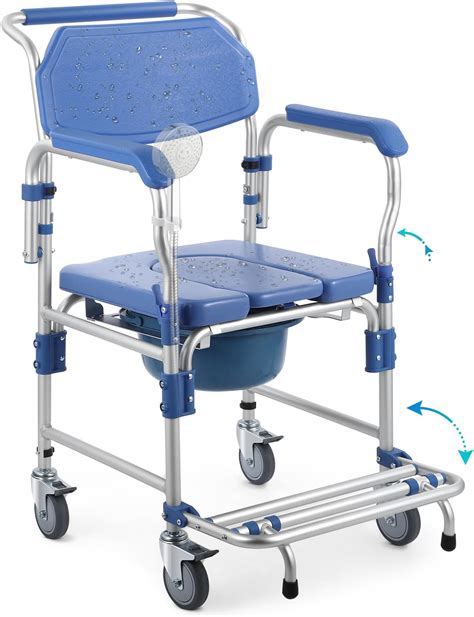 Vive Reclining Shower Chair With Wheels Commode