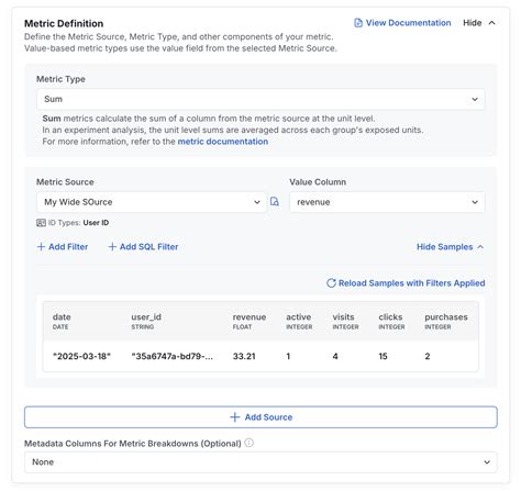 Metric Examples Statsig Docs