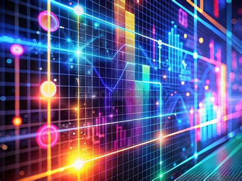 Dynamic Data Visualization A Glowing Grid Interface With Vibrant Colors