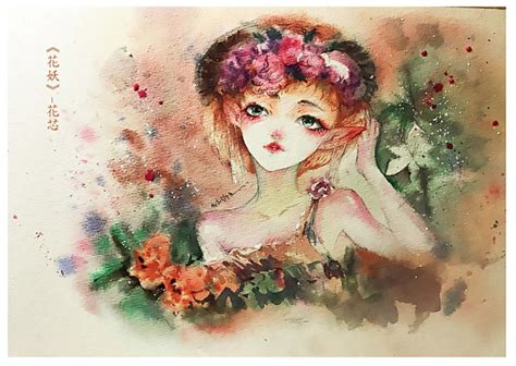 水彩《花妖系列》