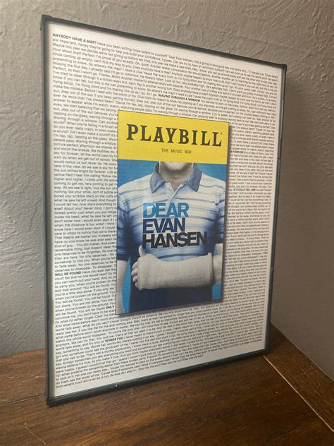 Dear Evan Hansen Playbilllyric Poster Etsy