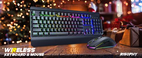 Risophy Wireless Gaming Keyboard And Mouse Combo Metal Panel 7 Color Backlits