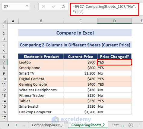 How To Compare In Excel 10 Practical Examples Exceldemy