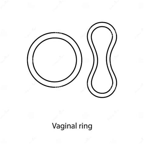 Contraceptive Method Vaginal Ring Line Icon In Vector Stock Vector