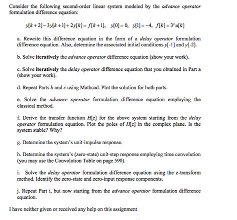 Solved Consider The Following Second Order Linear System Chegg