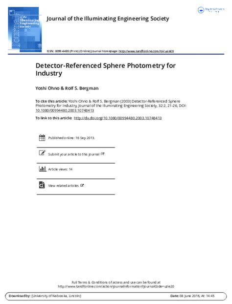 Pdf Detector Referenced Sphere Photometry Method
