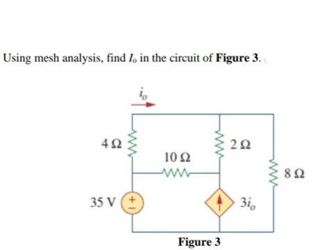 Solved Using Mesh Analysis Find I In The Circuit Of Figure Chegg