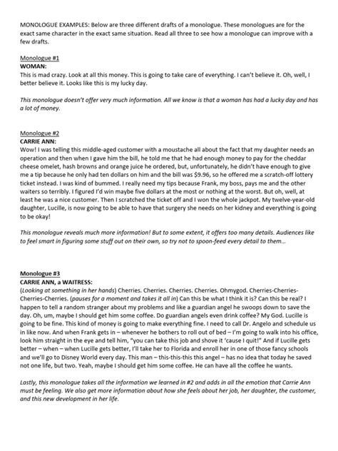 Monologue Examples Pdf