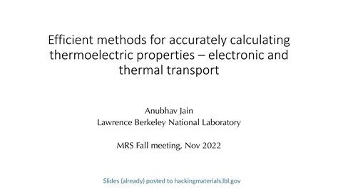 Efficient Methods For Accurately Calculating Thermoelectric Properties