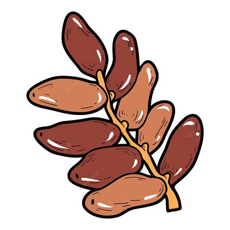 Kleurenafbeelding Vector Cartoon Bes Dadels Premium Vector