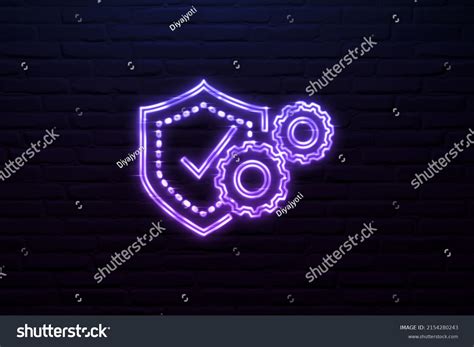 3d Vulnerability Assessment Icon Neon Sign Stock Illustration
