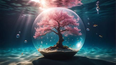 Underwater Cherry Blossom Trees Raiart