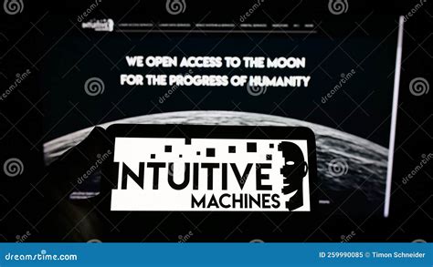 Person Holding Smartphone With Logo Of Us Aerospace Company Intuitive