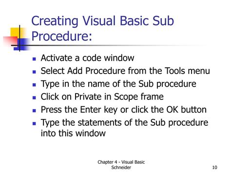 Ppt Understanding Visual Basic Sub Procedures And Functions